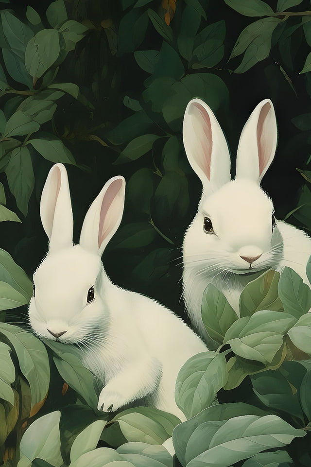 Jungle Bunny Mural Wallpaper | Rabbits Family Custom Mural ...